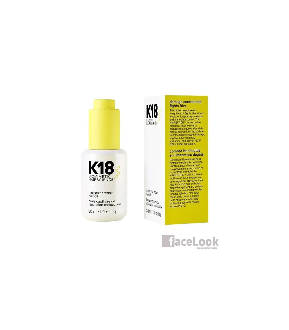 K18 BIOMIMETIC HAIRSCIENCE MOLECULAR REPAIR HAIR OIL 30 ML.